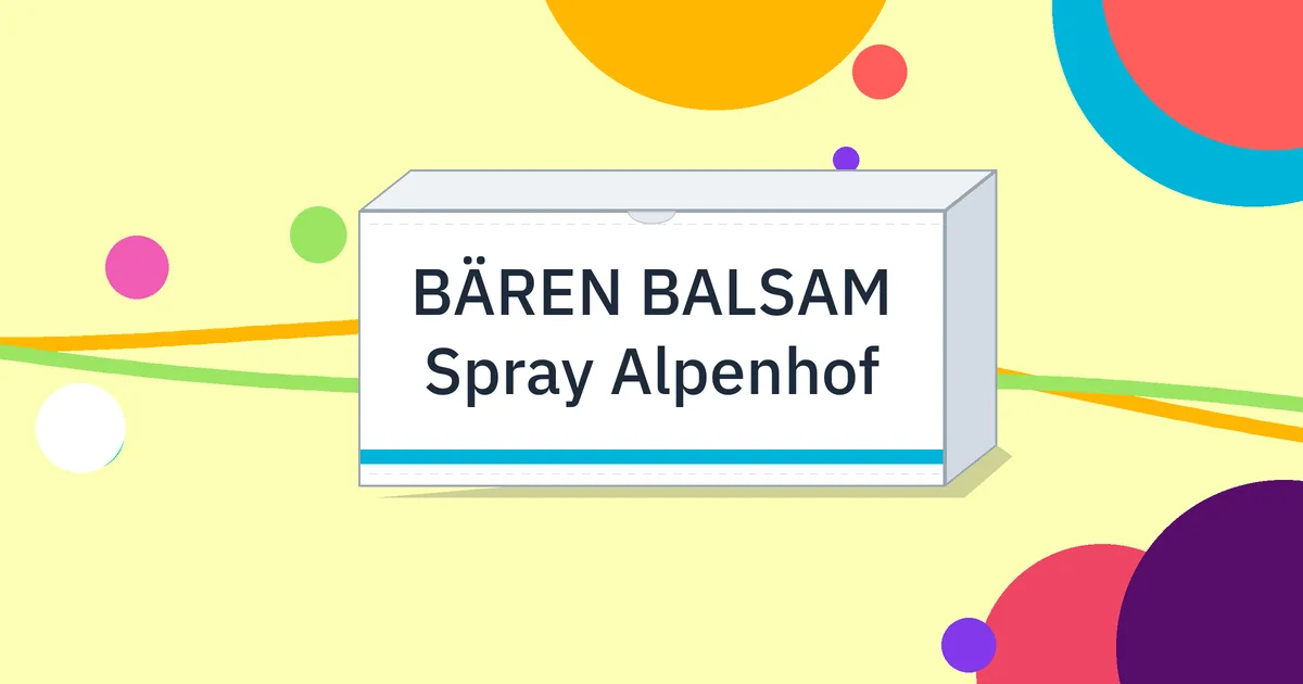 Symbolbild: Packung mit der Aufschrift BÄREN BALSAM Spray Alpenhof (PZN 17945420) – Verfügbarkeit und Bezug in Apotheken in Frankfurt am Main