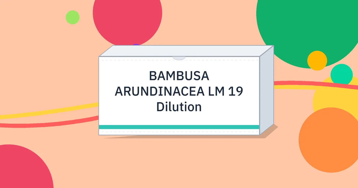 Symbolbild: Packung mit der Aufschrift BAMBUSA ARUNDINACEA LM 19 Dilution (PZN 12787703) – Verfügbarkeit und Bezug in Apotheken in Frankfurt am Main