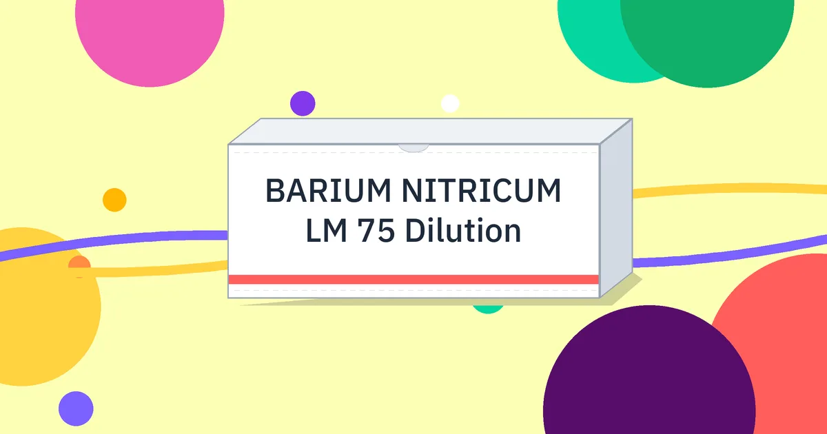 Symbolbild: Packung mit der Aufschrift BARIUM NITRICUM LM 75 Dilution (PZN 13378036) – Verfügbarkeit und Bezug in Apotheken in Frankfurt am Main