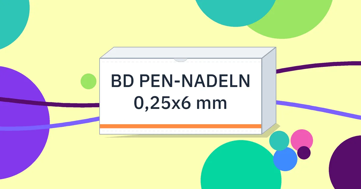 Symbolbild: Packung mit der Aufschrift BD PEN-NADELN 0,25x6 mm (PZN 15562979) – Verfügbarkeit und Bezug in Apotheken in Frankfurt am Main