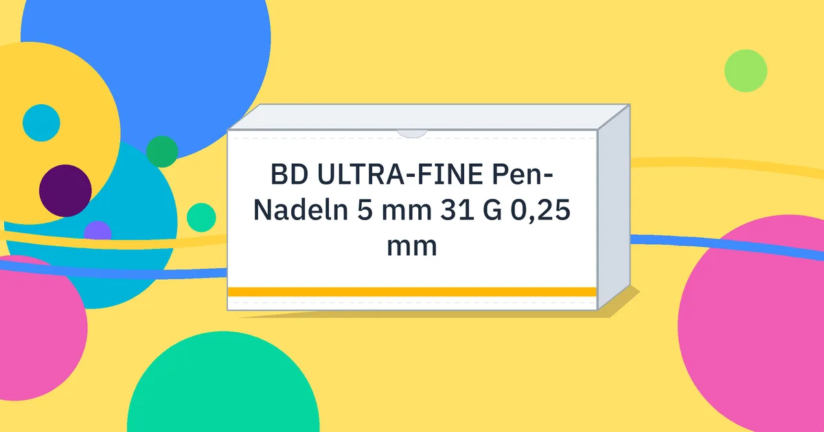 Symbolbild: Packung mit der Aufschrift BD ULTRA-FINE Pen-Nadeln 5 mm 31 G 0,25 mm (PZN 17611618) – Verfügbarkeit und Bezug in Apotheken in Frankfurt am Main
