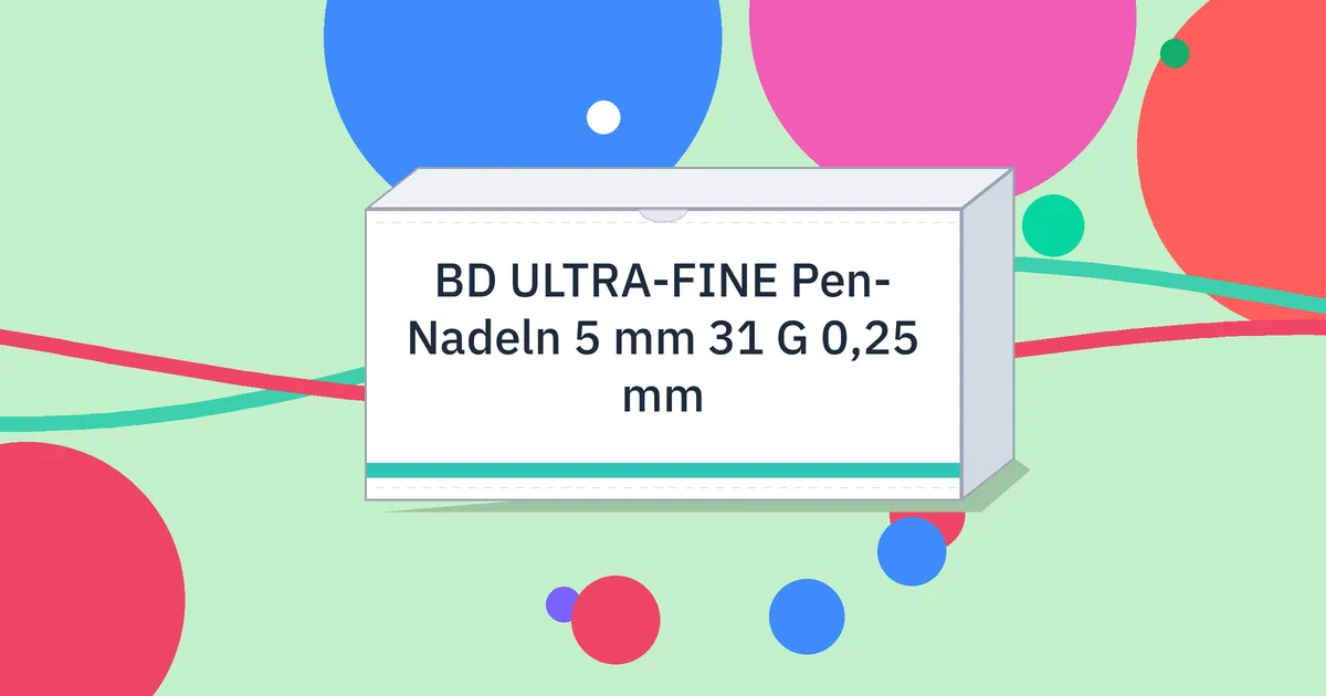 Symbolbild: Packung mit der Aufschrift BD ULTRA-FINE Pen-Nadeln 5 mm 31 G 0,25 mm (PZN 18769505) – Verfügbarkeit und Bezug in Apotheken in Frankfurt am Main