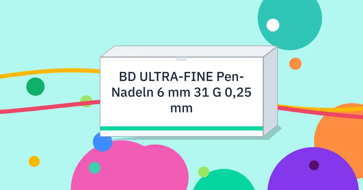 Symbolbild: Packung mit der Aufschrift BD ULTRA-FINE Pen-Nadeln 6 mm 31 G 0,25 mm (PZN 18059459) – Verfügbarkeit und Bezug in Apotheken in Frankfurt am Main