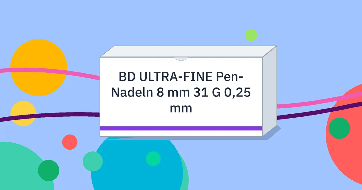 Symbolbild: Packung mit der Aufschrift BD ULTRA-FINE Pen-Nadeln 8 mm 31 G 0,25 mm (PZN 14046767) – Verfügbarkeit und Bezug in Apotheken in Frankfurt am Main