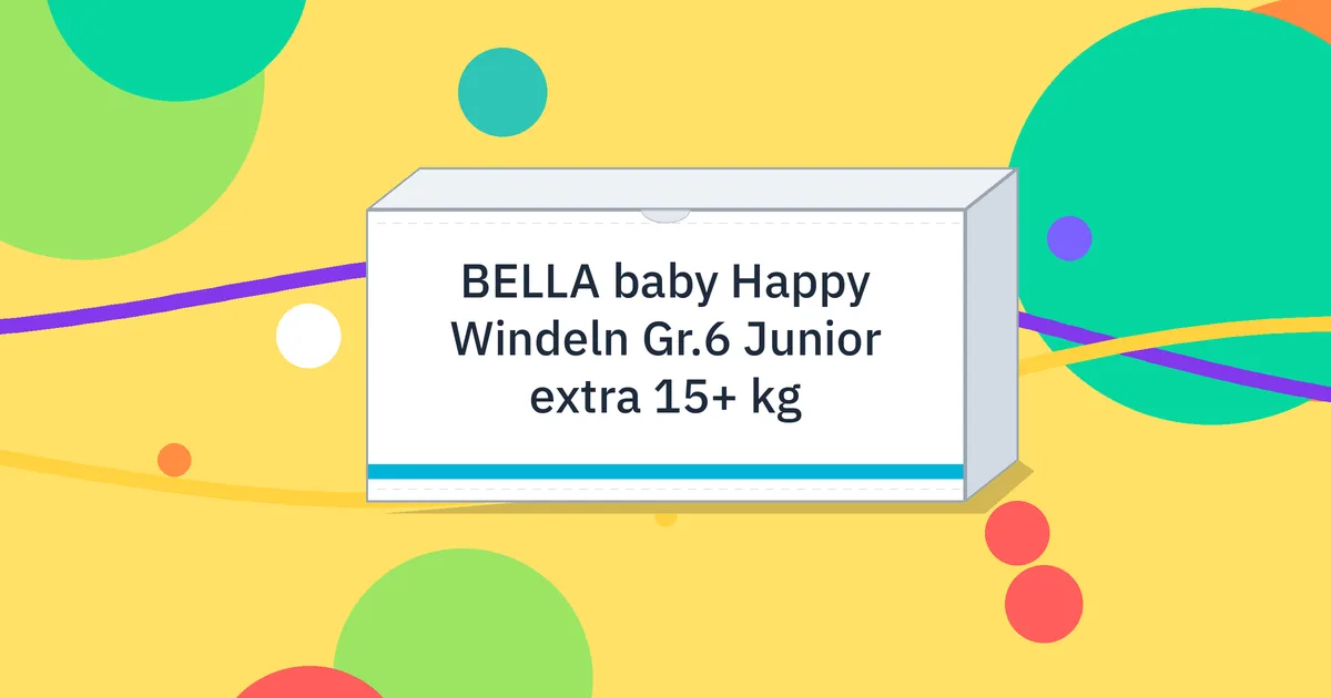 Symbolbild: Packung mit der Aufschrift BELLA baby Happy Windeln Gr.6 Junior extra 15+ kg (PZN 20524030) – Verfügbarkeit und Bezug in Apotheken in Frankfurt am Main