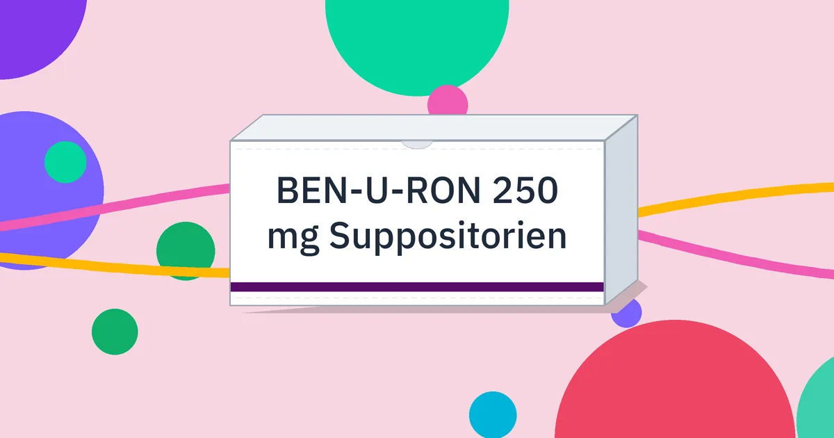 Symbolbild: Packung mit der Aufschrift BEN-U-RON 250 mg Suppositorien (PZN 00116642) – Verfügbarkeit und Bezug in Apotheken in Frankfurt am Main