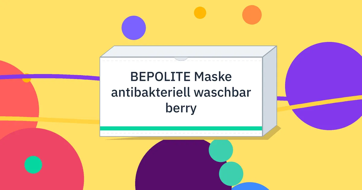 Symbolbild: Packung mit der Aufschrift BEPOLITE Maske antibakteriell waschbar berry (PZN 16898687) – Verfügbarkeit und Bezug in Apotheken in Frankfurt am Main
