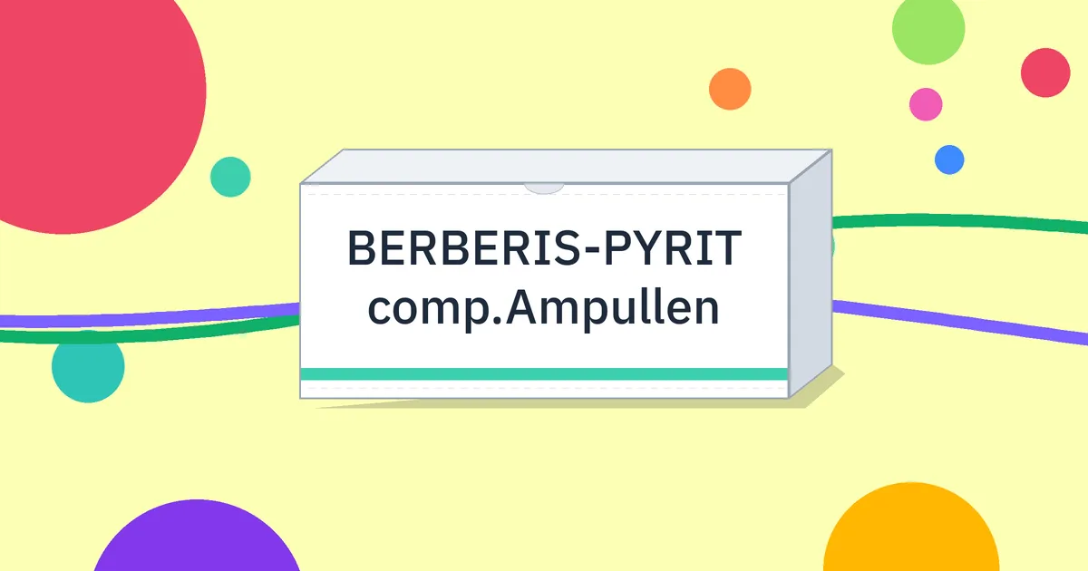 Symbolbild: Packung mit der Aufschrift BERBERIS-PYRIT comp.Ampullen (PZN 01681195) – Verfügbarkeit und Bezug in Apotheken in Frankfurt am Main