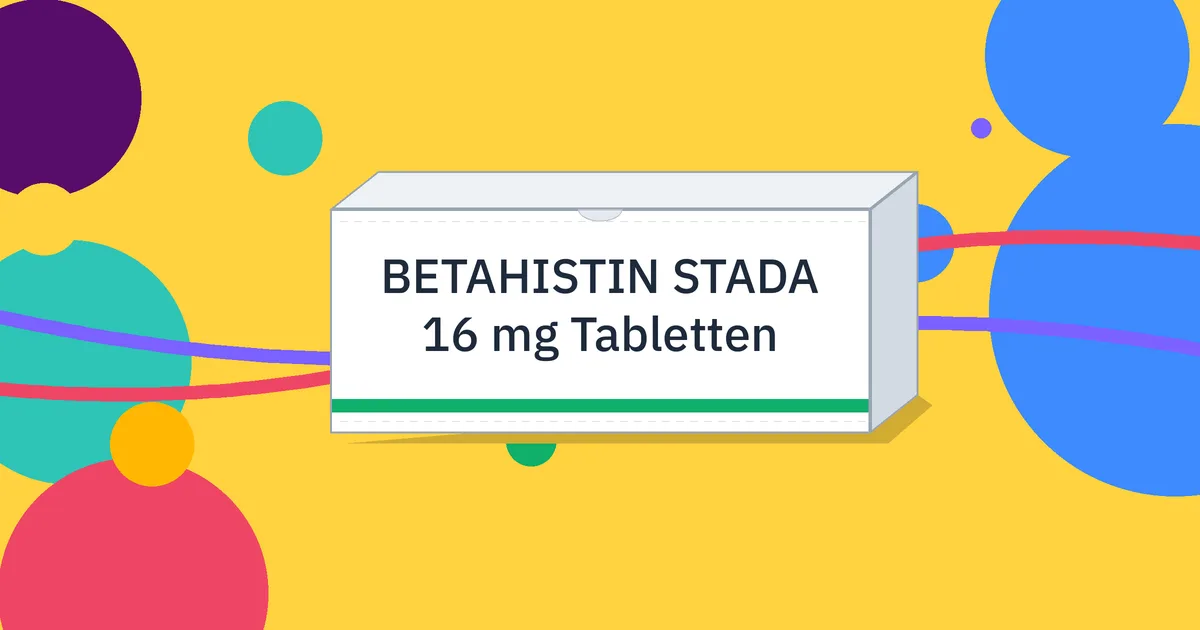 Symbolbild: Packung mit der Aufschrift BETAHISTIN STADA 16 mg Tabletten (PZN 20043543) – Verfügbarkeit und Bezug in Apotheken in Frankfurt am Main