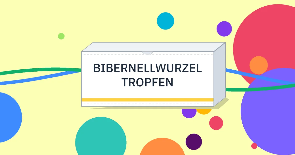 Symbolbild: Packung mit der Aufschrift BIBERNELLWURZEL TROPFEN (PZN 14282120) – Verfügbarkeit und Bezug in Apotheken in Frankfurt am Main