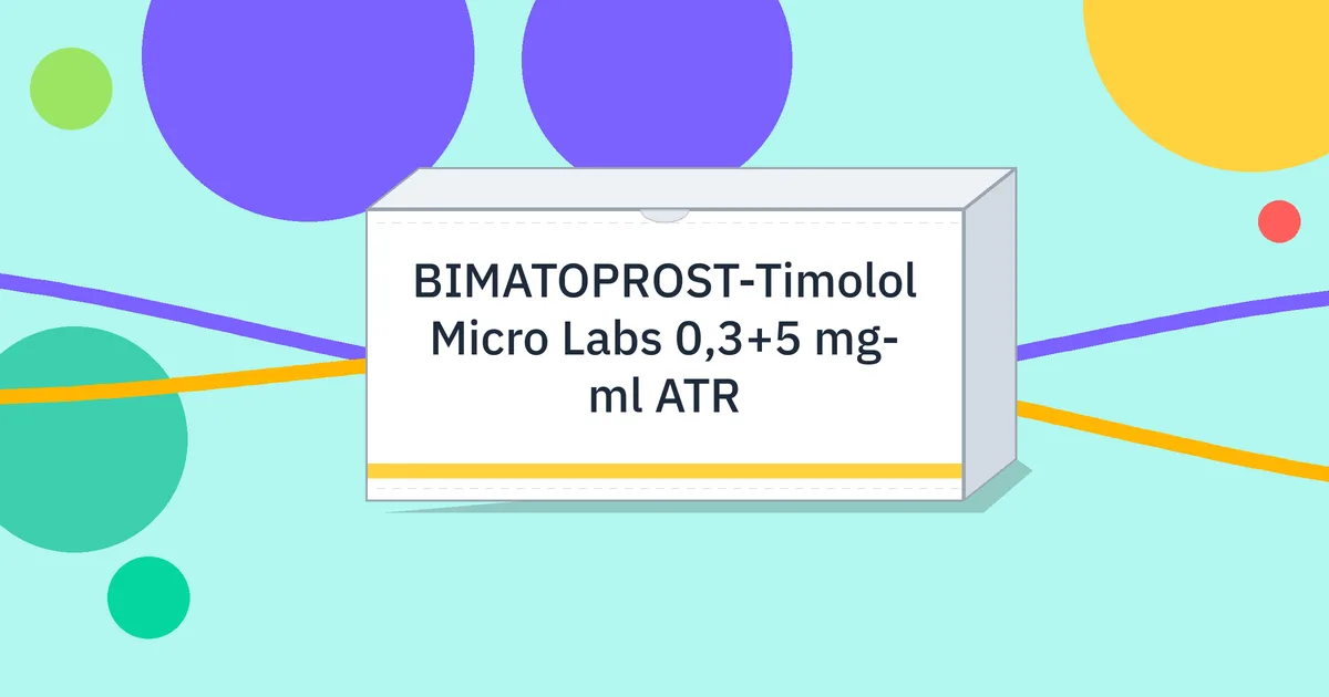 Symbolbild: Packung mit der Aufschrift BIMATOPROST-Timolol Micro Labs 0,3+5 mg-ml ATR (PZN 19394065) – Verfügbarkeit und Bezug in Apotheken in Frankfurt am Main