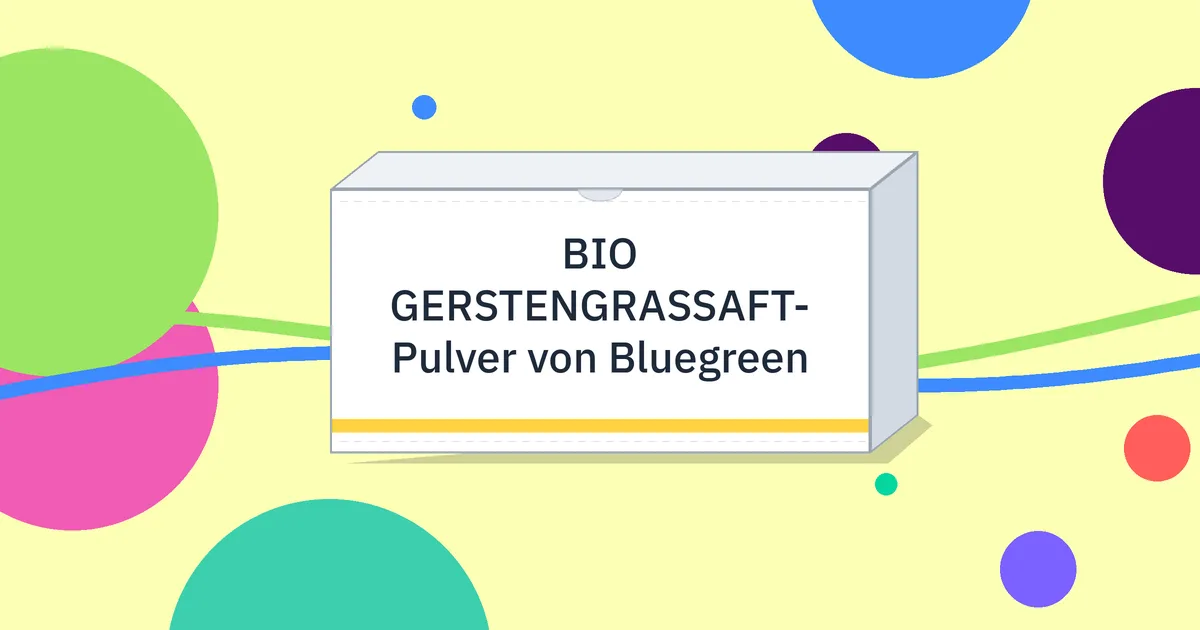 Symbolbild: Packung mit der Aufschrift BIO GERSTENGRASSAFT-Pulver von Bluegreen (PZN 15408209) – Verfügbarkeit und Bezug in Apotheken in Frankfurt am Main