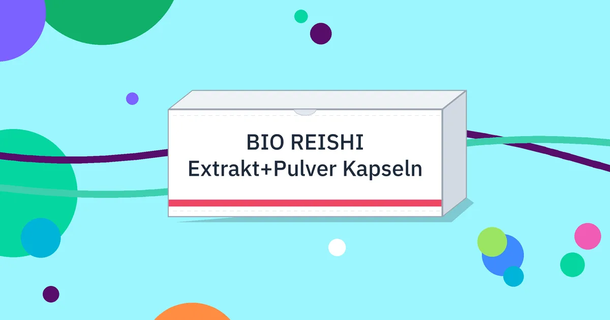 Symbolbild: Packung mit der Aufschrift BIO REISHI Extrakt+Pulver Kapseln (PZN 17566504) – Verfügbarkeit und Bezug in Apotheken in Frankfurt am Main