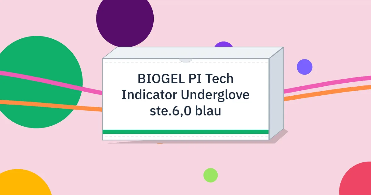 Symbolbild: Packung mit der Aufschrift BIOGEL PI Tech Indicator Underglove ste.6,0 blau (PZN 20866701) – Verfügbarkeit und Bezug in Apotheken in Frankfurt am Main