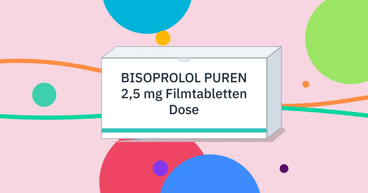 Symbolbild: Packung mit der Aufschrift BISOPROLOL PUREN 2,5 mg Filmtabletten Dose (PZN 14043266) – Verfügbarkeit und Bezug in Apotheken in Frankfurt am Main