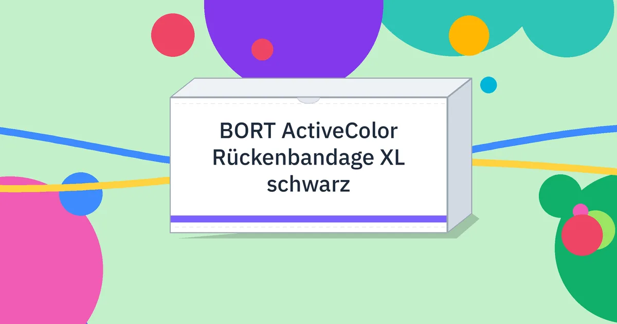 Symbolbild: Packung mit der Aufschrift BORT ActiveColor Rückenbandage XL schwarz (PZN 05873454) – Verfügbarkeit und Bezug in Apotheken in Frankfurt am Main