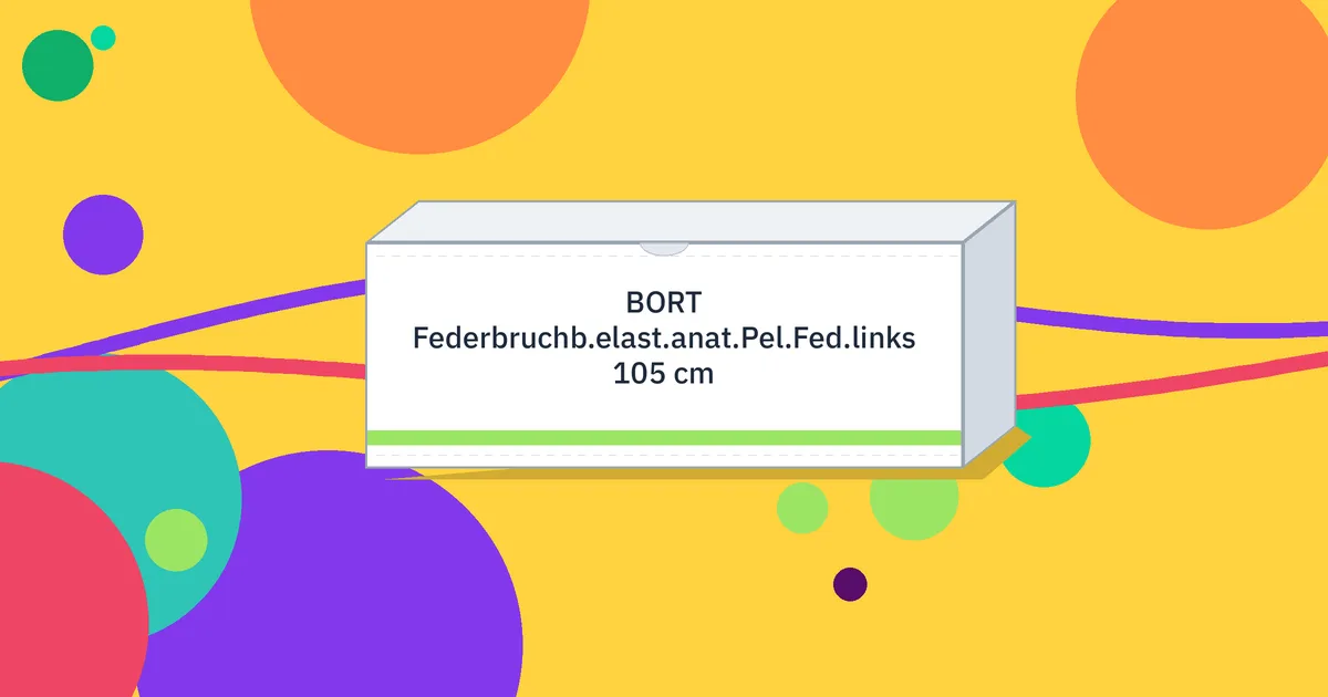 Symbolbild: Packung mit der Aufschrift BORT Federbruchb.elast.anat.Pel.Fed.links 105 cm (PZN 07195863) – Verfügbarkeit und Bezug in Apotheken in Frankfurt am Main