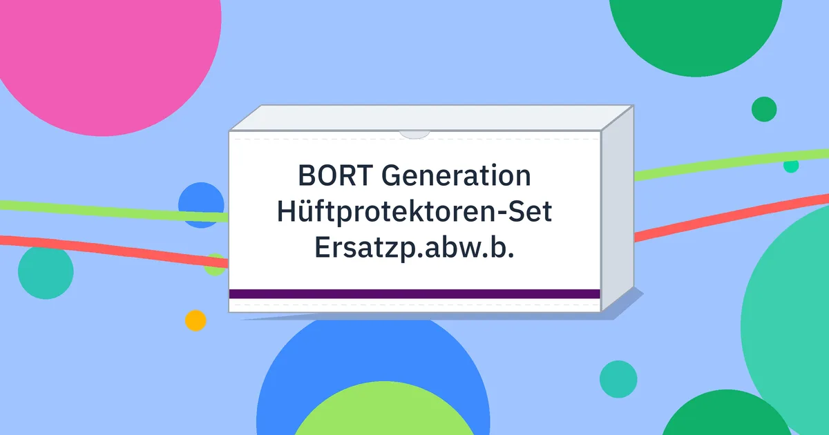 Symbolbild: Packung mit der Aufschrift BORT Generation Hüftprotektoren-Set Ersatzp.abw.b. (PZN 16317615) – Verfügbarkeit und Bezug in Apotheken in Frankfurt am Main