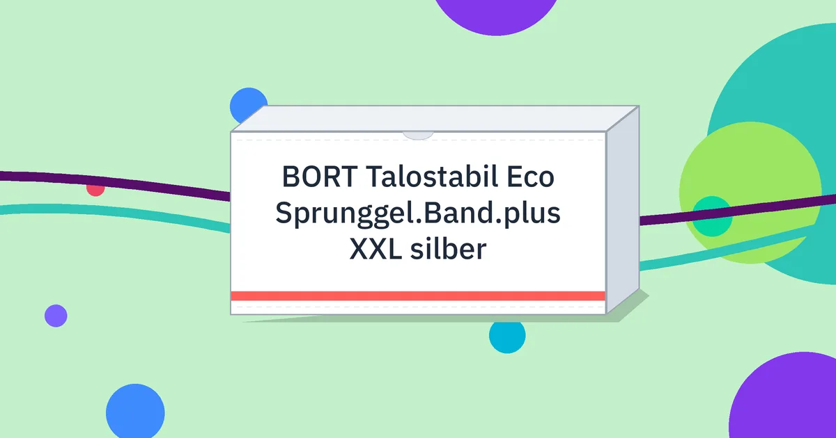 Symbolbild: Packung mit der Aufschrift BORT Talostabil Eco Sprunggel.Band.plus XXL silber (PZN 19110961) – Verfügbarkeit und Bezug in Apotheken in Frankfurt am Main