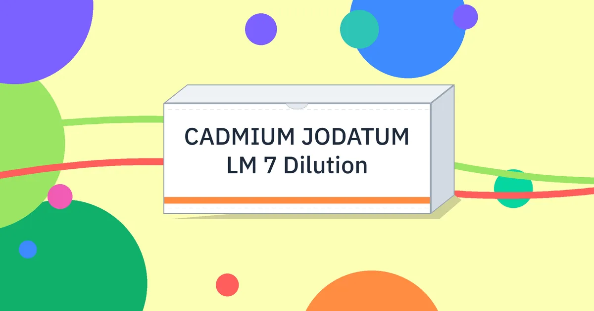 Symbolbild: Packung mit der Aufschrift CADMIUM JODATUM LM 7 Dilution (PZN 12798233) – Verfügbarkeit und Bezug in Apotheken in Frankfurt am Main