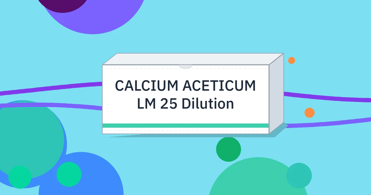 Symbolbild: Packung mit der Aufschrift CALCIUM ACETICUM LM 25 Dilution (PZN 13405879) – Verfügbarkeit und Bezug in Apotheken in Frankfurt am Main