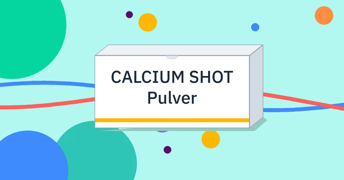 Symbolbild: Packung mit der Aufschrift CALCIUM SHOT Pulver (PZN 18720522) – Verfügbarkeit und Bezug in Apotheken in Frankfurt am Main