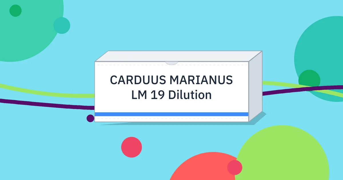 Symbolbild: Packung mit der Aufschrift CARDUUS MARIANUS LM 19 Dilution (PZN 12810827) – Verfügbarkeit und Bezug in Apotheken in Frankfurt am Main
