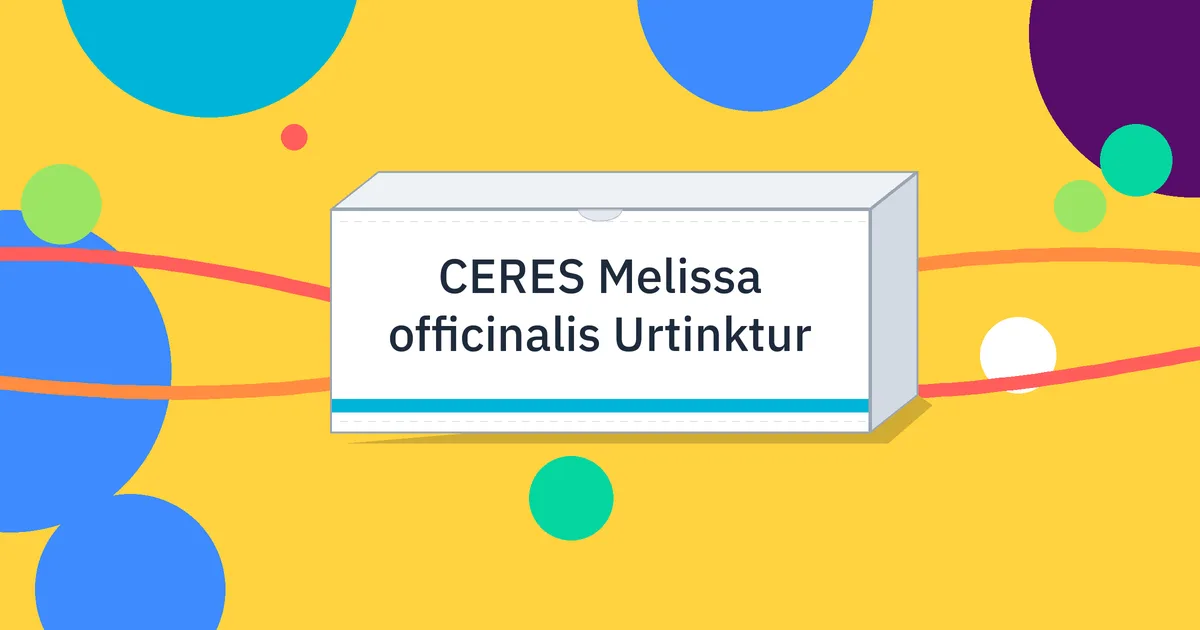 Symbolbild: Packung mit der Aufschrift CERES Melissa officinalis Urtinktur (PZN 00179140) – Verfügbarkeit und Bezug in Apotheken in Frankfurt am Main