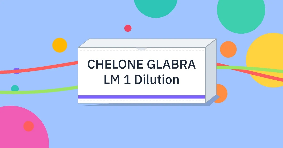 Symbolbild: Packung mit der Aufschrift CHELONE GLABRA LM 1 Dilution (PZN 13439737) – Verfügbarkeit und Bezug in Apotheken in Frankfurt am Main