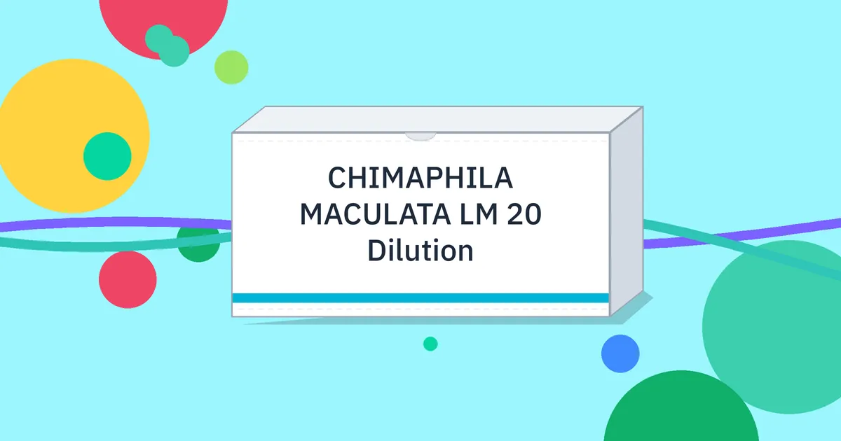 Symbolbild: Packung mit der Aufschrift CHIMAPHILA MACULATA LM 20 Dilution (PZN 13441881) – Verfügbarkeit und Bezug in Apotheken in Frankfurt am Main
