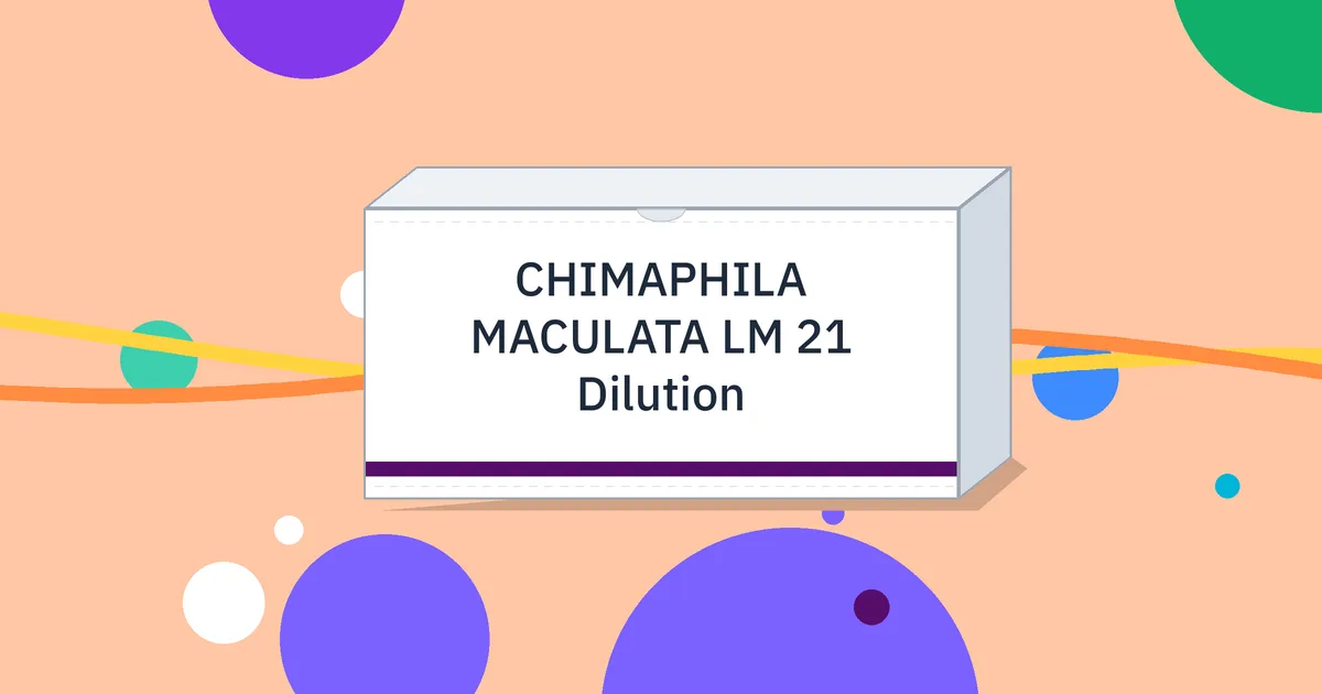 Symbolbild: Packung mit der Aufschrift CHIMAPHILA MACULATA LM 21 Dilution (PZN 13441898) – Verfügbarkeit und Bezug in Apotheken in Frankfurt am Main