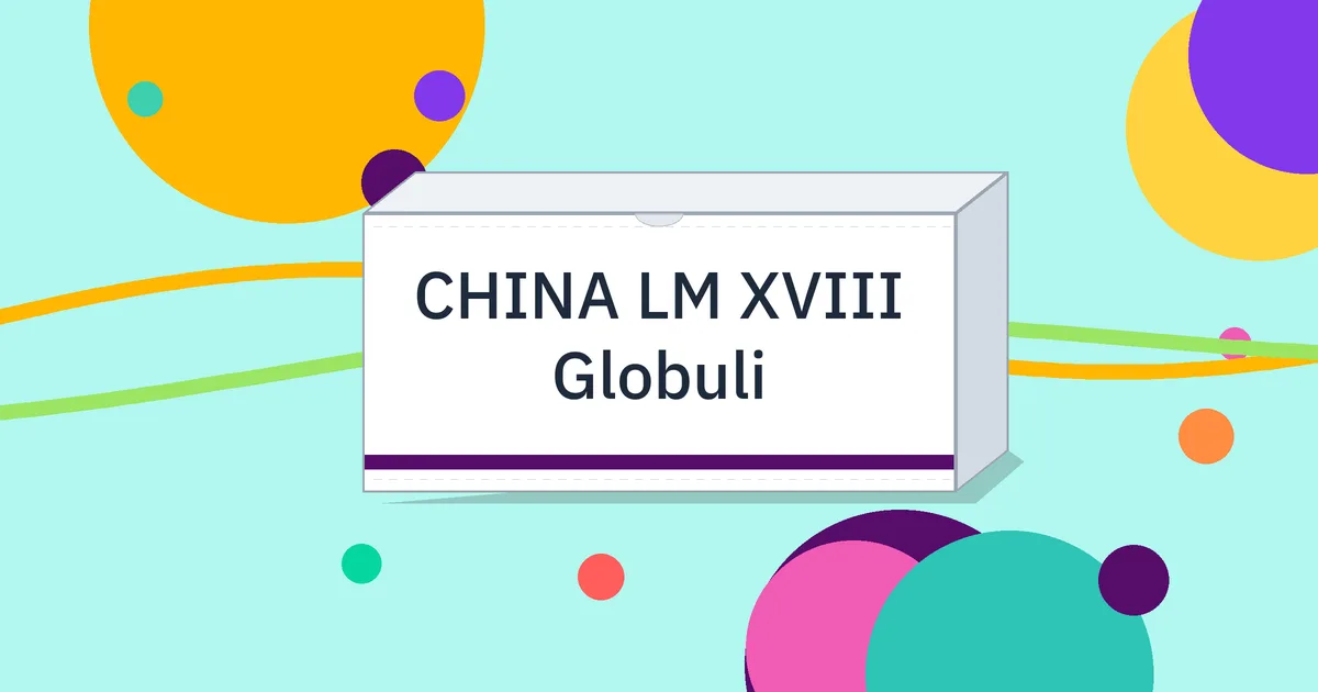 Symbolbild: Packung mit der Aufschrift CHINA LM XVIII Globuli (PZN 02659039) – Verfügbarkeit und Bezug in Apotheken in Frankfurt am Main