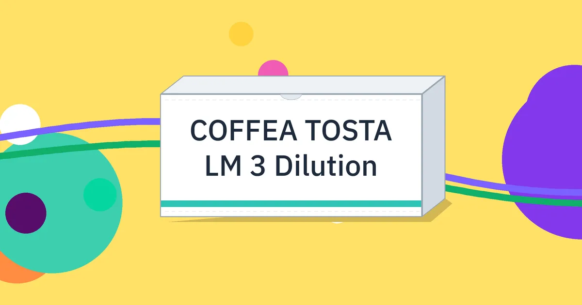 Symbolbild: Packung mit der Aufschrift COFFEA TOSTA LM 3 Dilution (PZN 12831172) – Verfügbarkeit und Bezug in Apotheken in Frankfurt am Main