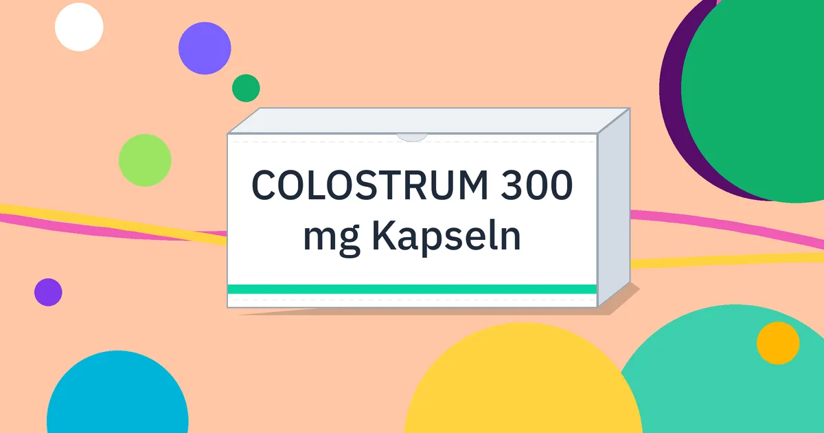 Symbolbild: Packung mit der Aufschrift COLOSTRUM 300 mg Kapseln (PZN 19679939) – Verfügbarkeit und Bezug in Apotheken in Frankfurt am Main