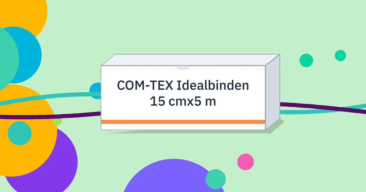 Symbolbild: Packung mit der Aufschrift COM-TEX Idealbinden 15 cmx5 m (PZN 08812542) – Verfügbarkeit und Bezug in Apotheken in Frankfurt am Main