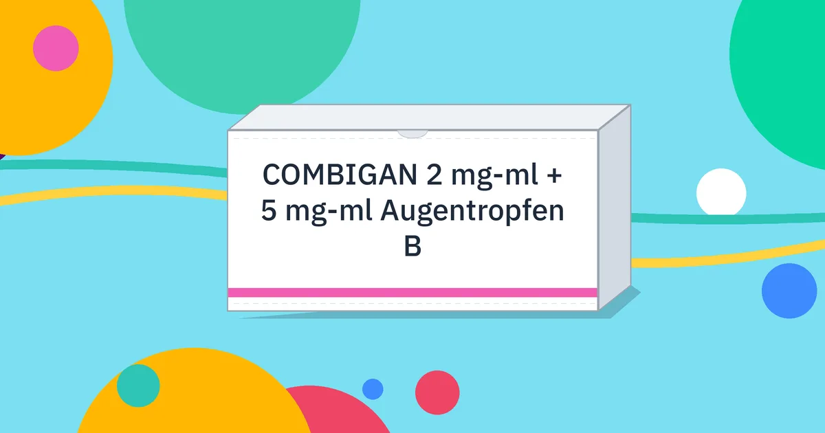 Symbolbild: Packung mit der Aufschrift COMBIGAN 2 mg-ml + 5 mg-ml Augentropfen B (PZN 11875138) – Verfügbarkeit und Bezug in Apotheken in Frankfurt am Main