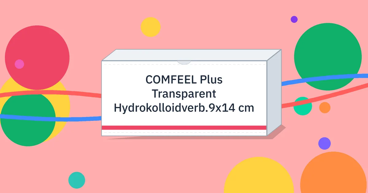 Symbolbild: Packung mit der Aufschrift COMFEEL Plus Transparent Hydrokolloidverb.9x14 cm (PZN 19809537) – Verfügbarkeit und Bezug in Apotheken in Frankfurt am Main