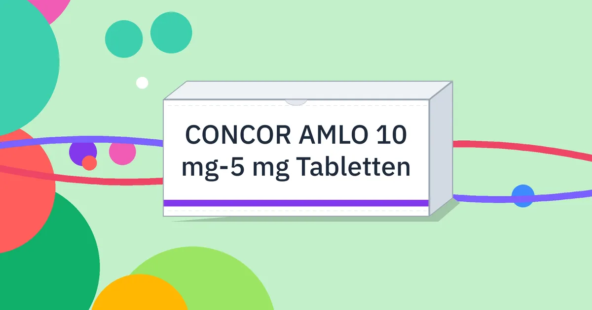 Symbolbild: Packung mit der Aufschrift CONCOR AMLO 10 mg-5 mg Tabletten (PZN 16685738) – Verfügbarkeit und Bezug in Apotheken in Frankfurt am Main