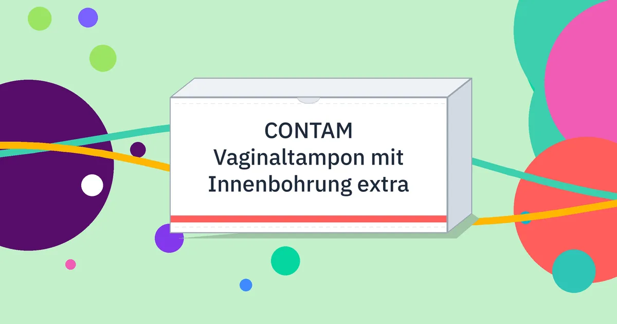 Symbolbild: Packung mit der Aufschrift CONTAM Vaginaltampon mit Innenbohrung extra (PZN 14022293) – Verfügbarkeit und Bezug in Apotheken in Frankfurt am Main
