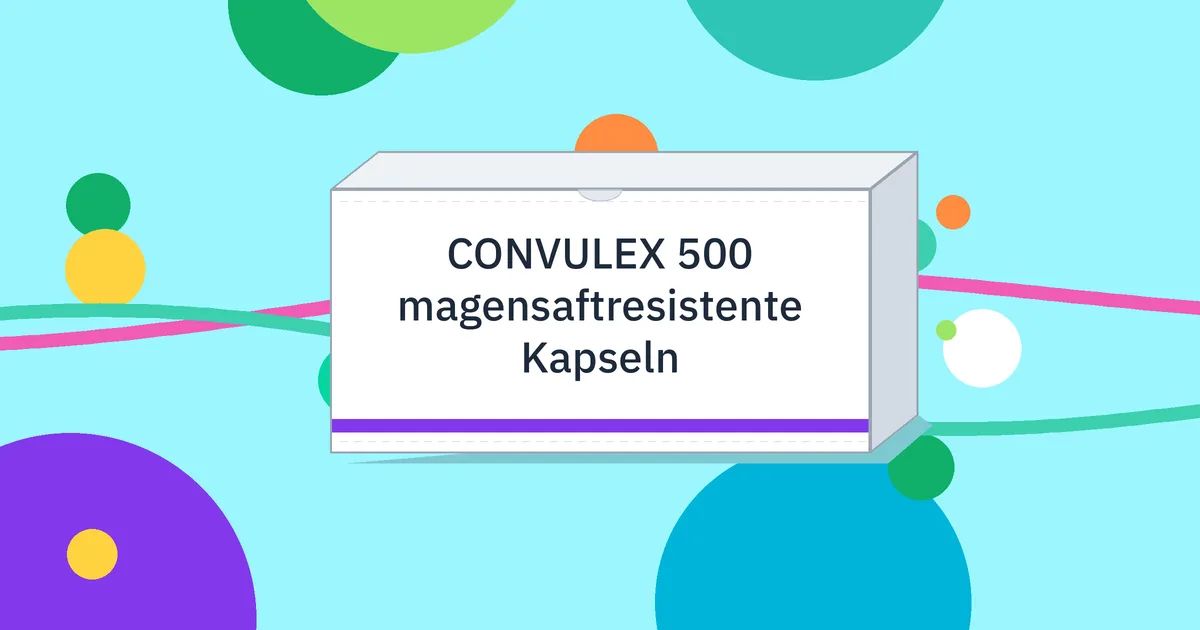 Symbolbild: Packung mit der Aufschrift CONVULEX 500 magensaftresistente Kapseln (PZN 04219899) – Verfügbarkeit und Bezug in Apotheken in Frankfurt am Main