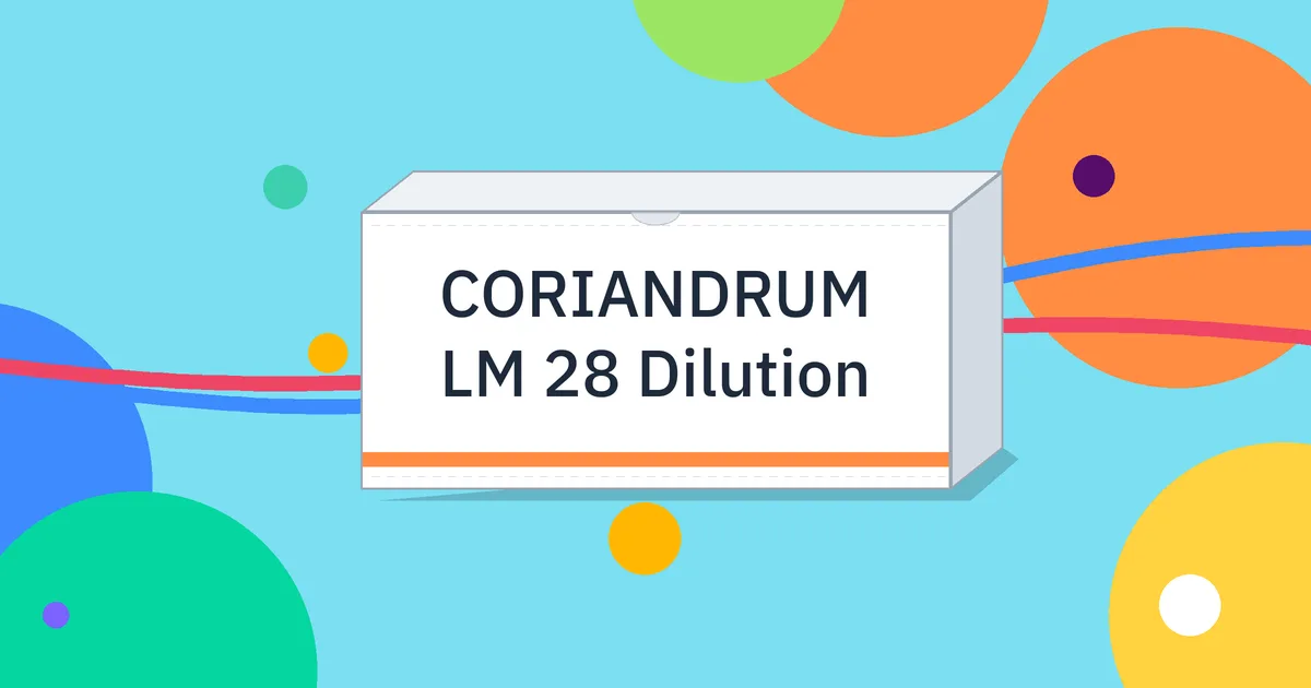 Symbolbild: Packung mit der Aufschrift CORIANDRUM LM 28 Dilution (PZN 12834644) – Verfügbarkeit und Bezug in Apotheken in Frankfurt am Main