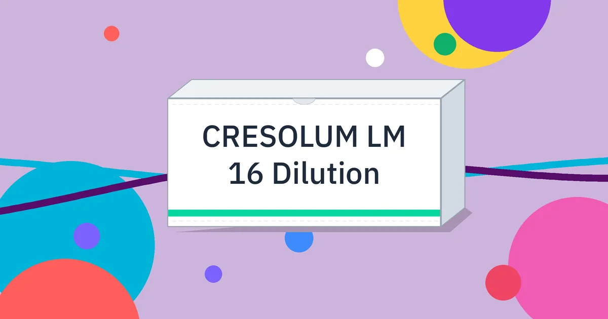 Symbolbild: Packung mit der Aufschrift CRESOLUM LM 16 Dilution (PZN 13456374) – Verfügbarkeit und Bezug in Apotheken in Frankfurt am Main