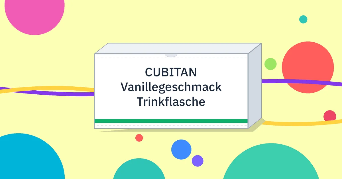 Symbolbild: Packung mit der Aufschrift CUBITAN Vanillegeschmack Trinkflasche (PZN 00247344) – Verfügbarkeit und Bezug in Apotheken in Frankfurt am Main