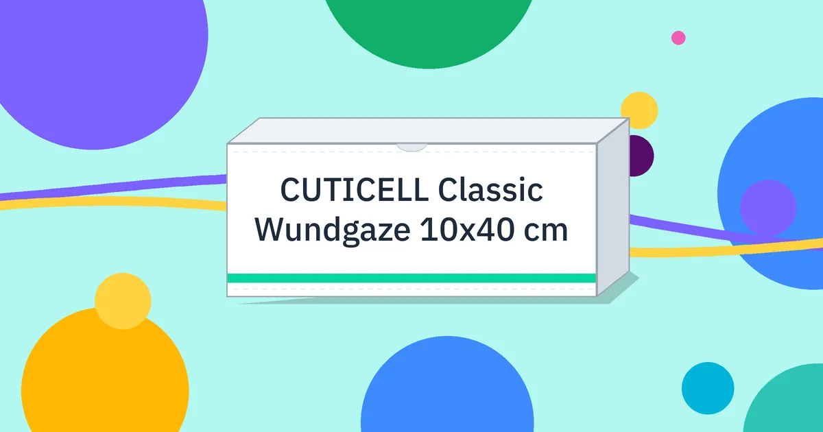 Symbolbild: Packung mit der Aufschrift CUTICELL Classic Wundgaze 10x40 cm (PZN 12776680) – Verfügbarkeit und Bezug in Apotheken in Frankfurt am Main
