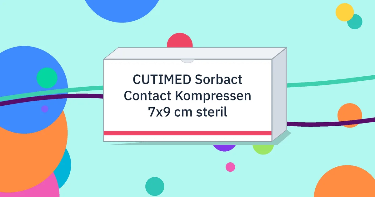 Symbolbild: Packung mit der Aufschrift CUTIMED Sorbact Contact Kompressen 7x9 cm steril (PZN 20373915) – Verfügbarkeit und Bezug in Apotheken in Frankfurt am Main