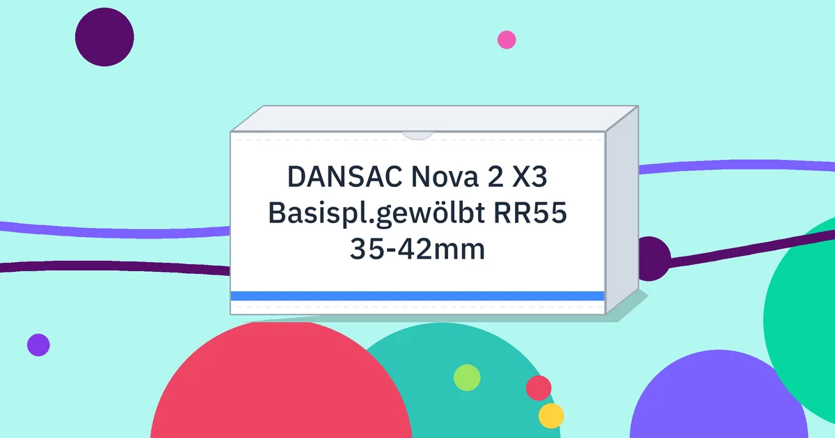 Symbolbild: Packung mit der Aufschrift DANSAC Nova 2 X3 Basispl.gewölbt RR55 35-42mm (PZN 03625433) – Verfügbarkeit und Bezug in Apotheken in Frankfurt am Main