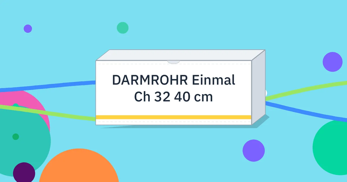 Symbolbild: Packung mit der Aufschrift DARMROHR Einmal Ch 32 40 cm (PZN 10082973) – Verfügbarkeit und Bezug in Apotheken in Frankfurt am Main