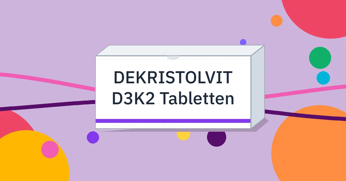Symbolbild: Packung mit der Aufschrift DEKRISTOLVIT D3K2 Tabletten (PZN 20391936) – Verfügbarkeit und Bezug in Apotheken in Frankfurt am Main