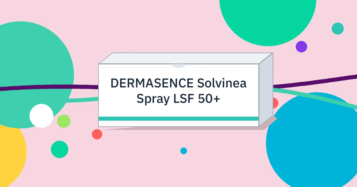 Symbolbild: Packung mit der Aufschrift DERMASENCE Solvinea Spray LSF 50+ (PZN 16144333) – Verfügbarkeit und Bezug in Apotheken in Frankfurt am Main