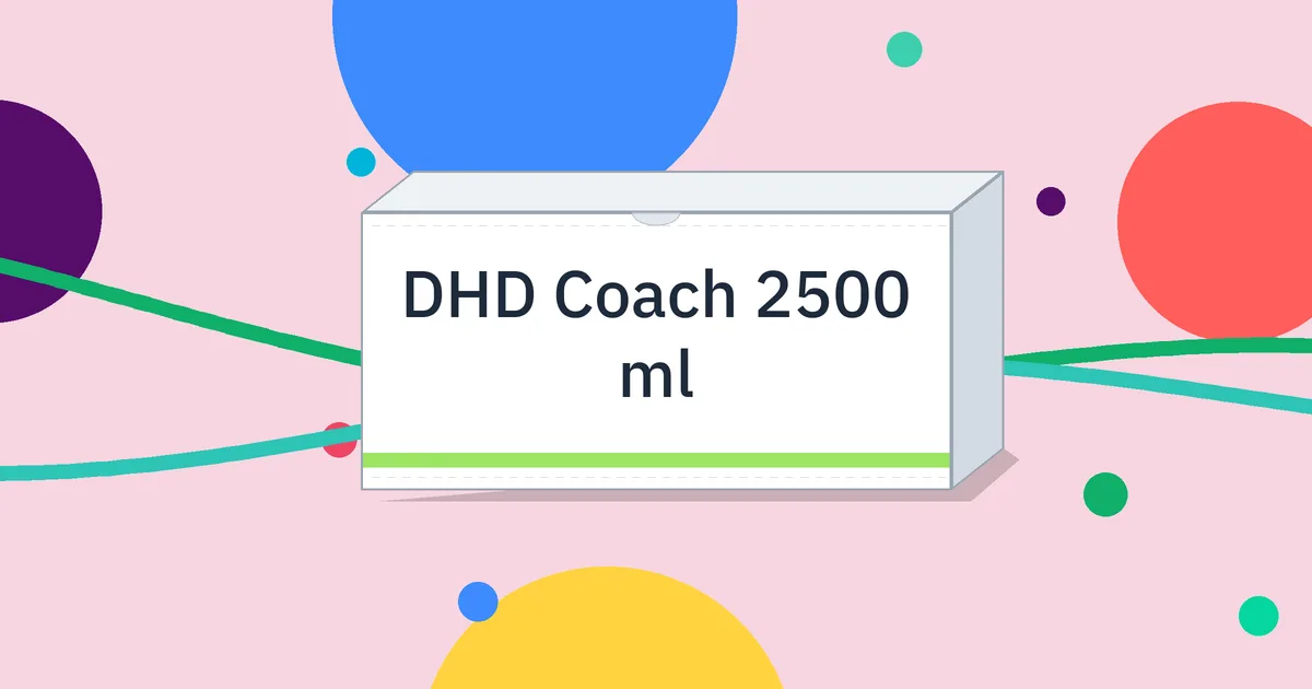 Symbolbild: Packung mit der Aufschrift DHD Coach 2500 ml (PZN 09179905) – Verfügbarkeit und Bezug in Apotheken in Frankfurt am Main